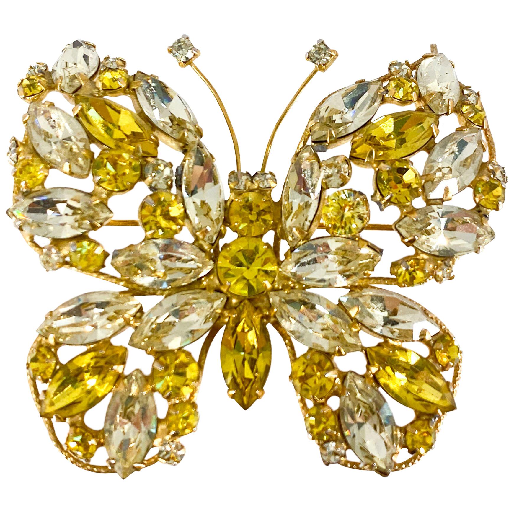 1950s Eisenberg Rhinestone Brooch at 1stDibs