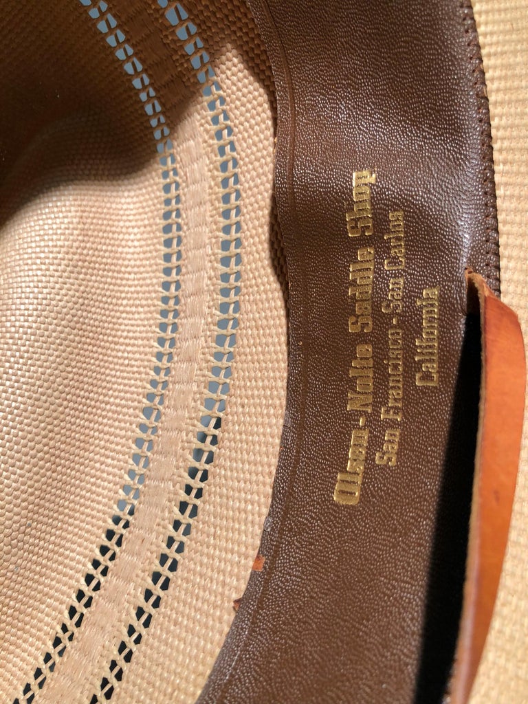 1950s Resistol Woven Straw Cowboy Western Hat W/ Leather Chin Strap at ...