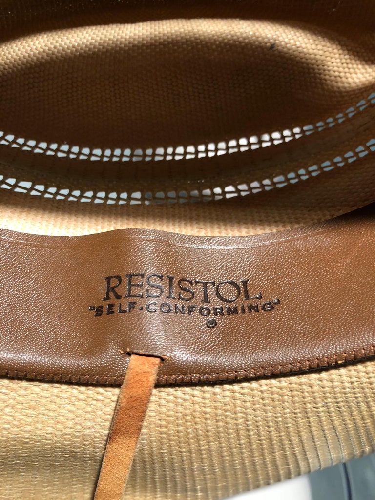 1950s Resistol Woven Straw Cowboy Western Hat W/ Leather Chin Strap at ...