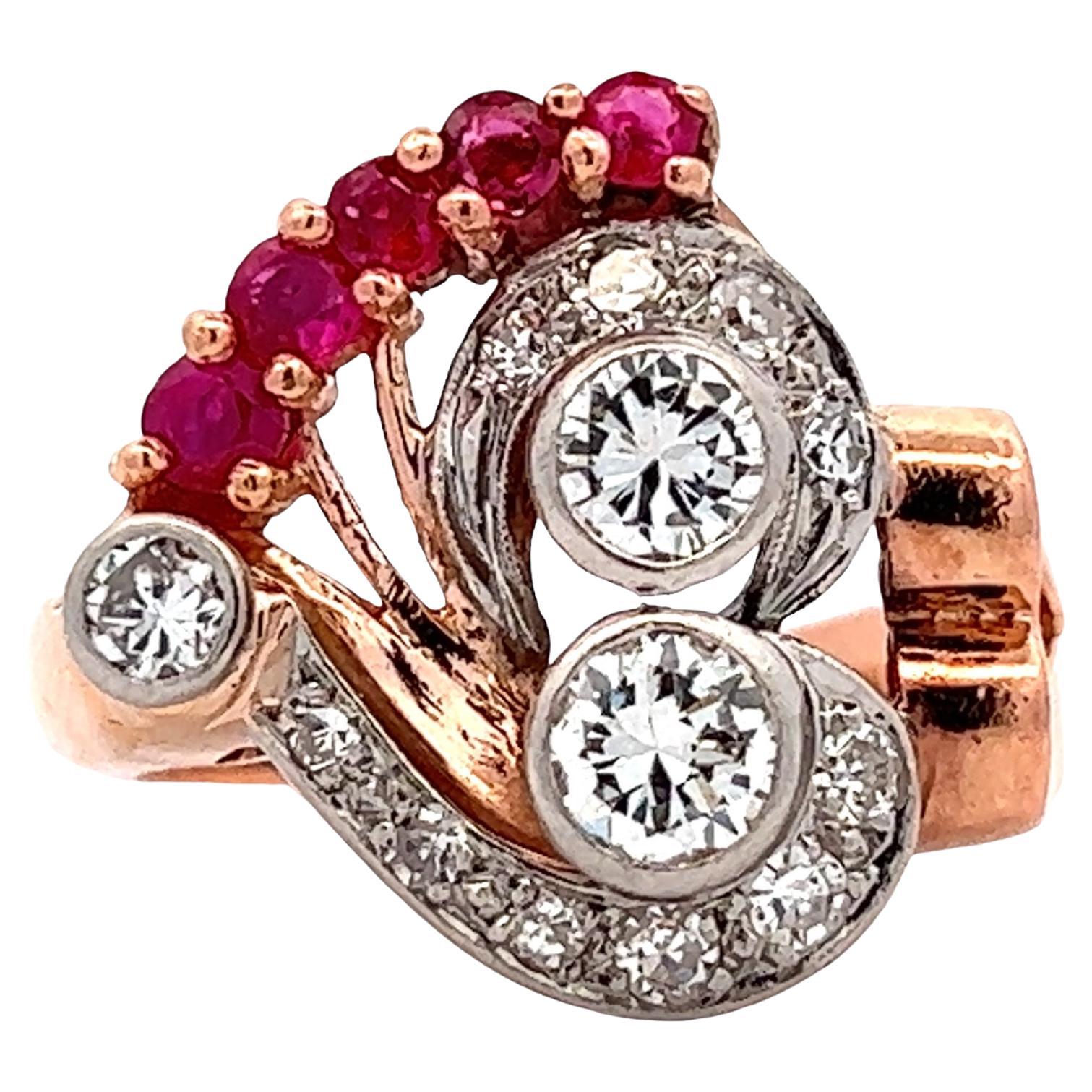 1950s Tiffany and Co. Moonstone and Ruby Gold Ring at 1stDibs | tiffany moonstone ring ...