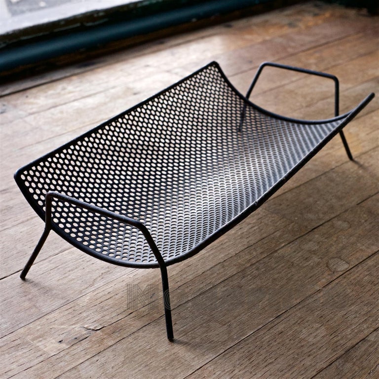 1950s Retro Midcentury Perforated Metal Basket Office Desk Car Key Dish ...