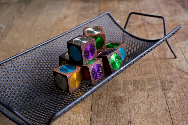 1950s Retro Midcentury Perforated Metal Basket Office Desk Car Key Dish ...