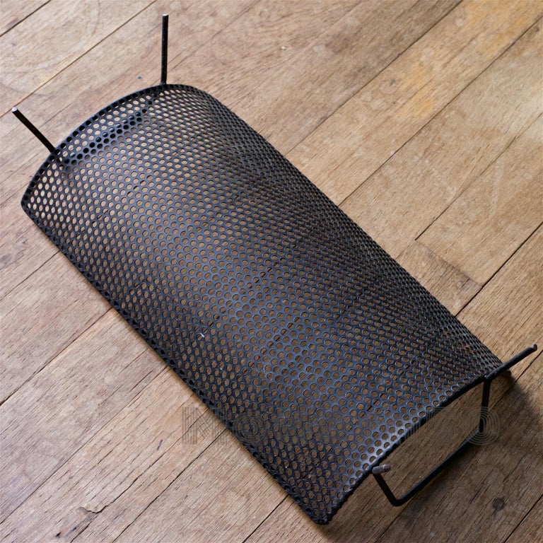 1950s Retro Midcentury Perforated Metal Basket Office Desk Car Key Dish ...