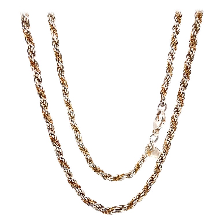 1950s Retro Silver Tiffany and Co. Rope Chain at 1stDibs