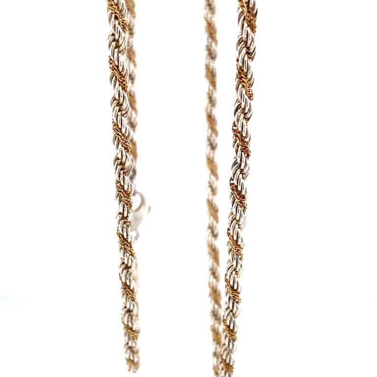 1950s Retro Silver Tiffany and Co. Rope Chain at 1stDibs