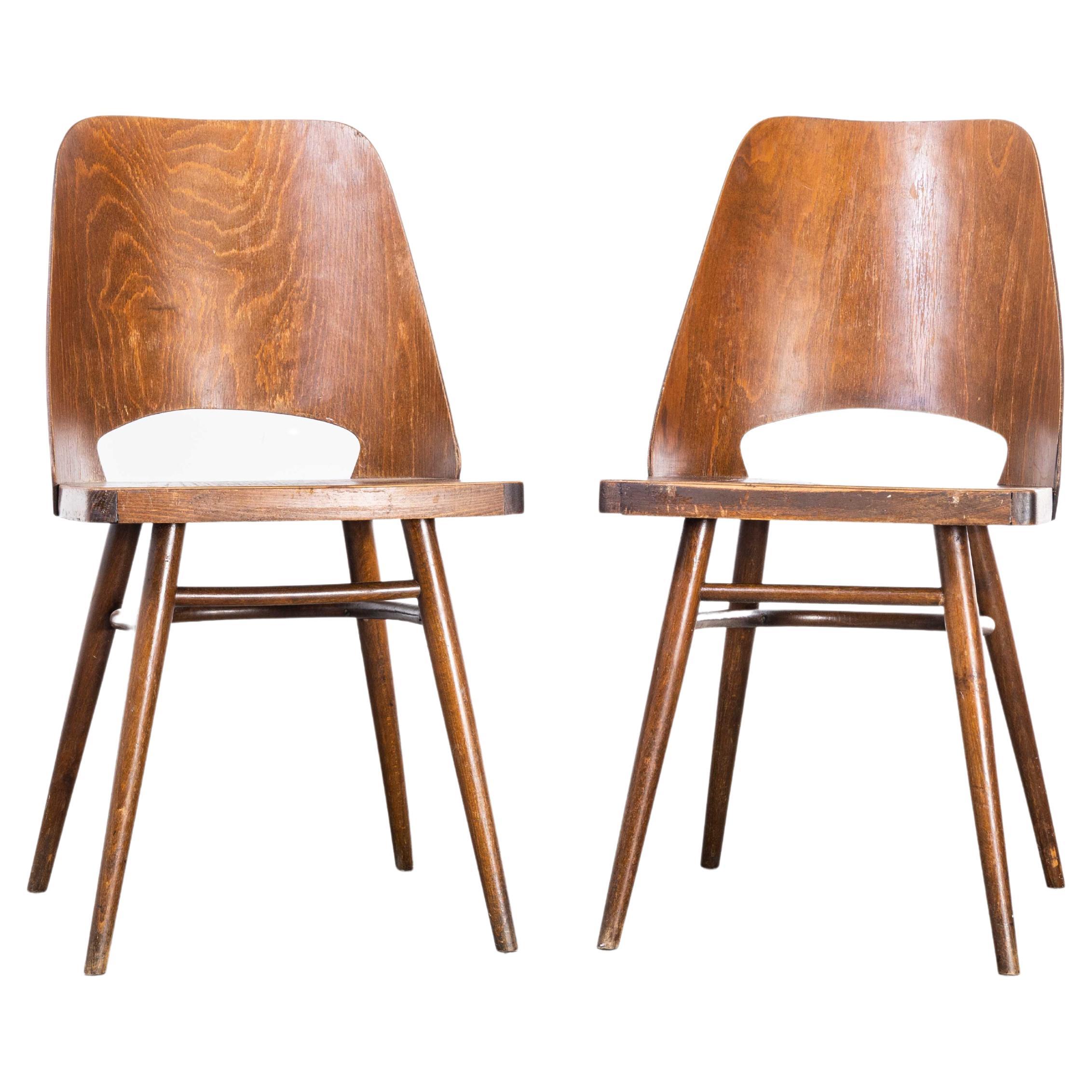 1950's Honey Beech Dining Chairs by Radomir Hoffman, Pair For Sale at ...