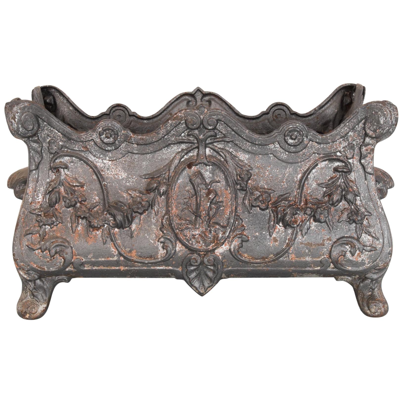 1950s Rococo Cast Iron Planter For Sale at 1stDibs | cast iron planters ...