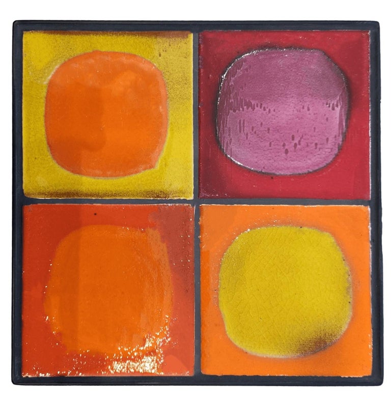 1950's Roger Capron Rare Red Planet Series Side Table For Sale at 1stDibs