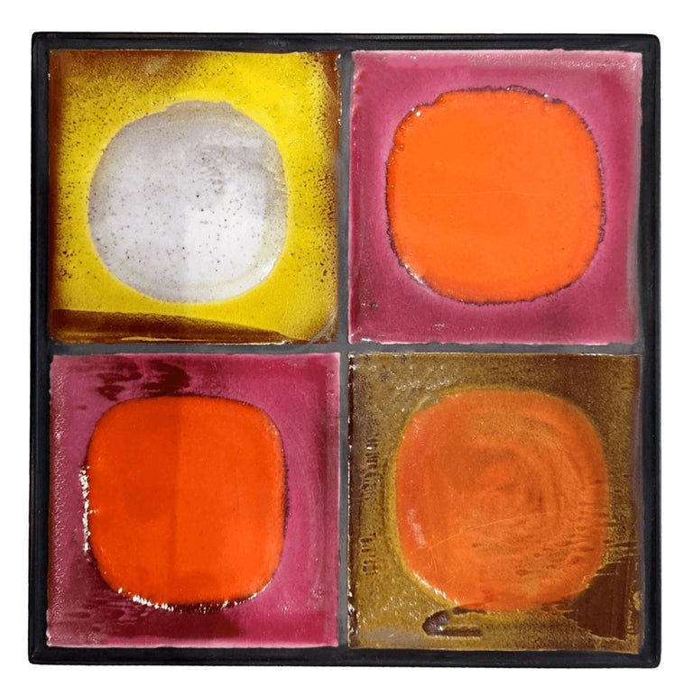 1950's Roger Capron Rare Red Planet Series Side Table For Sale at 1stDibs