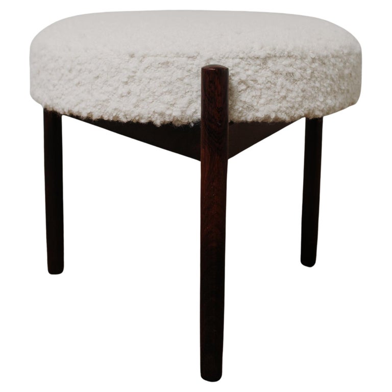 1950s Round Danish Stool by Hugo Frandsen For Sale at 1stDibs