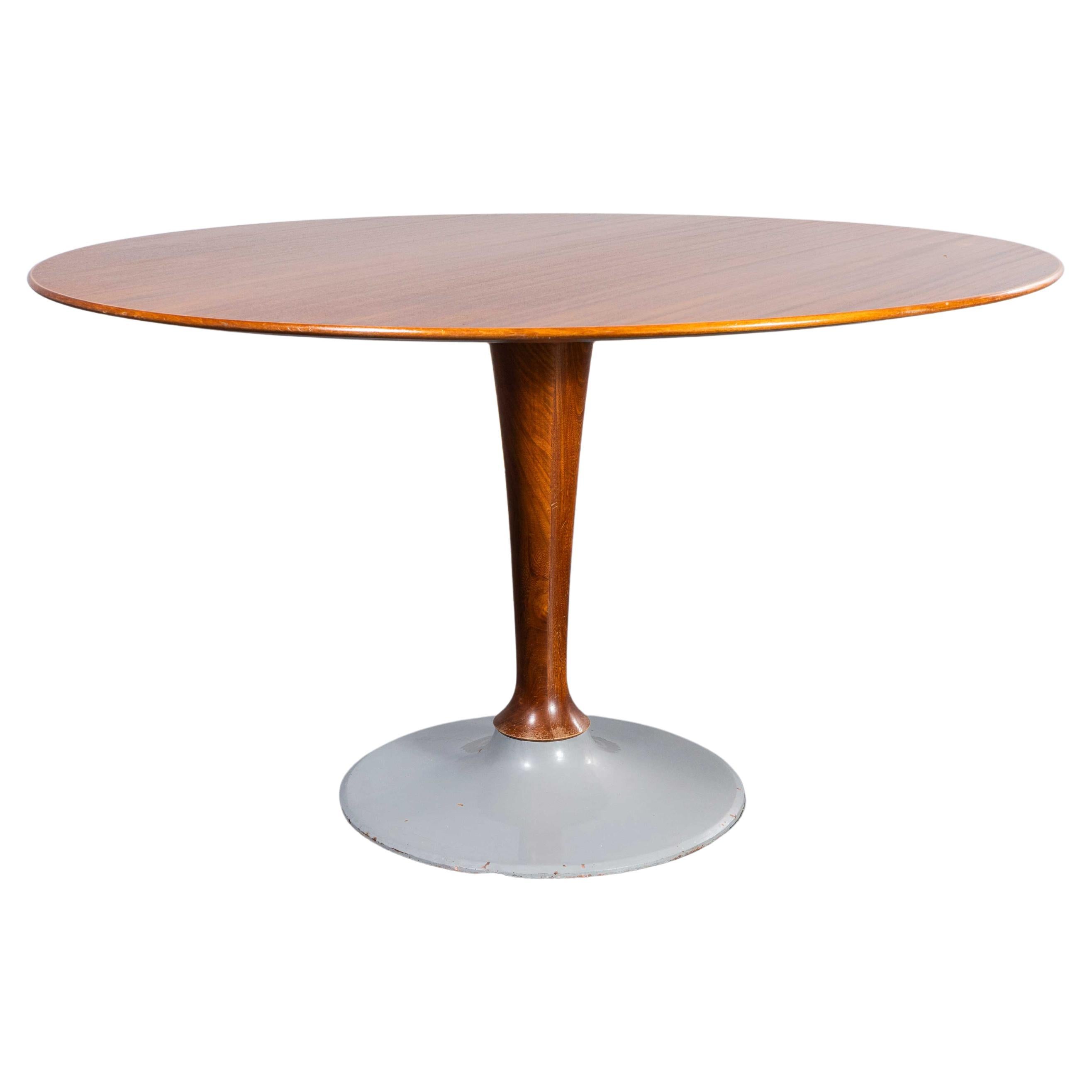 1950's Round Mid Century Dining Table 110cm Diameter For Sale at 1stDibs