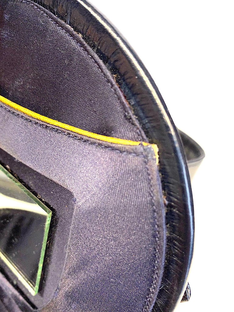1950s Round Midnight Navy Leather Box Bag at 1stDibs | round box bag