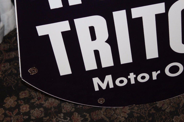 1950s Royal Triton Motor Oil Double-Sided Porcelain Sign For Sale at ...