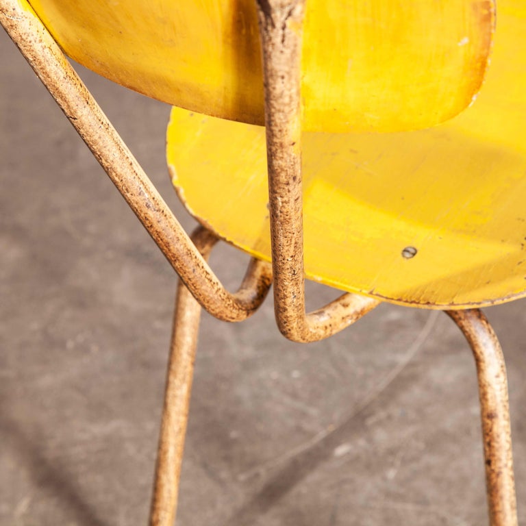 1950s Rustic French Country Dining Chairs, Set of Four Yellow at 1stDibs