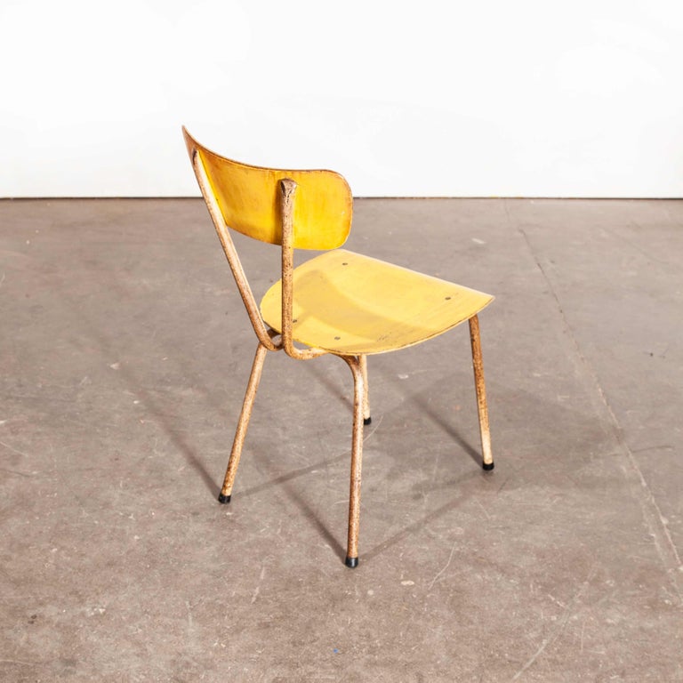 1950s Rustic French Country Dining Chairs, Set of Four Yellow at 1stDibs