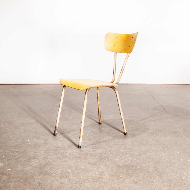 1950s Rustic French Country Dining Chairs, Set of Four Yellow at 1stDibs