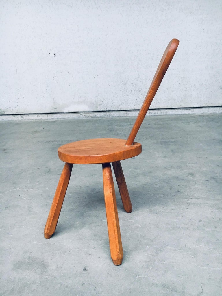 1950's Rustic Handcrafted Oak Milk Stool Set For Sale at 1stDibs