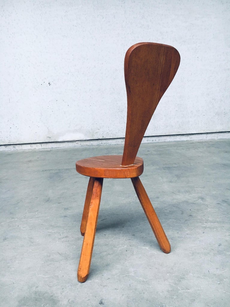 1950's Rustic Handcrafted Oak Milk Stool Set For Sale at 1stDibs