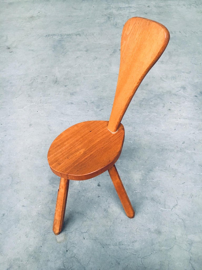 1950's Rustic Handcrafted Oak Milk Stool Set For Sale at 1stDibs