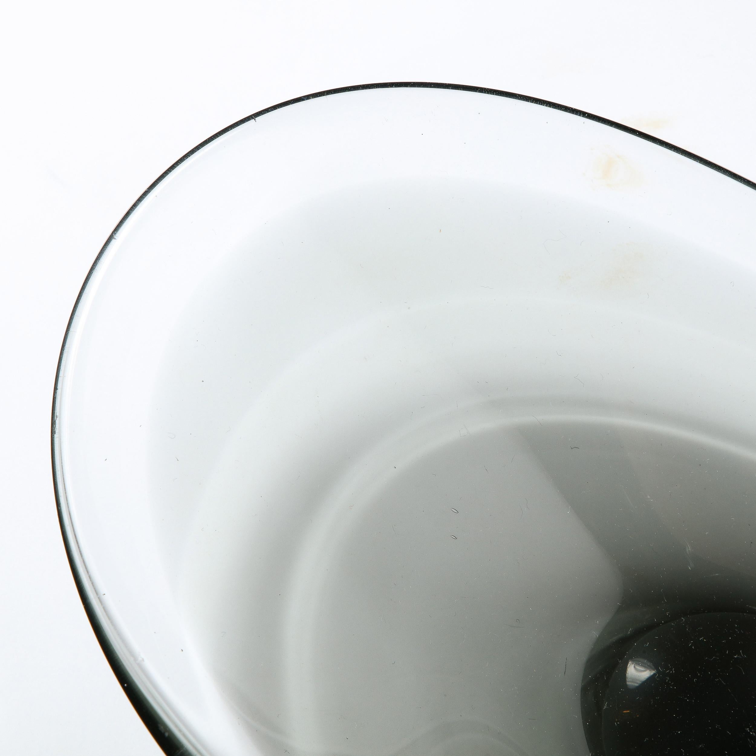 1950s Scandinavian Mid-Century Modern Smoked Holmegaard Art Glass Bowl ...