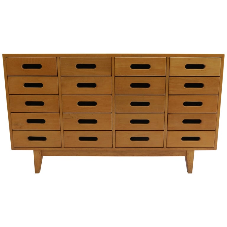 1950s School Chest of Drawers by James Leonard for Esavian Beech at 1stDibs