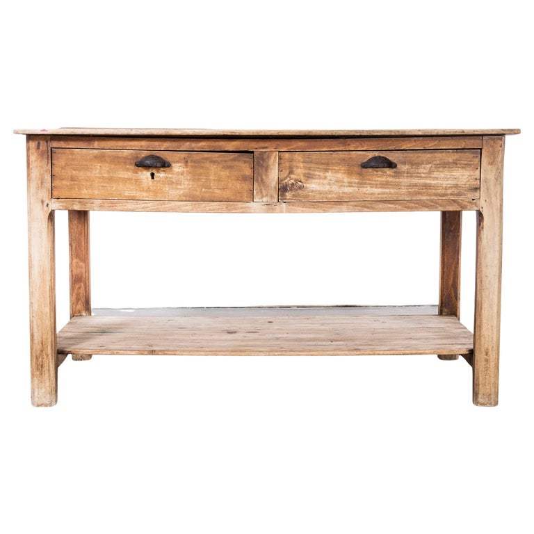 1950's Scubbed Pine French Console Table at 1stDibs