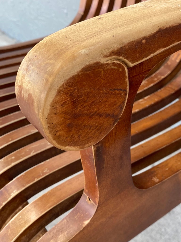 1950s Sculptural Curved Slatted Bentwood Scroll Armchairs, Set of 2 For ...