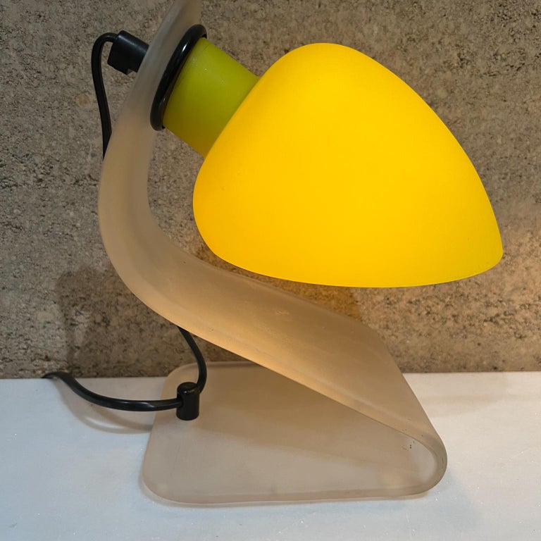 1950s Sensational Modern Yellow Table Lamps Sculptural Glass from Italy ...