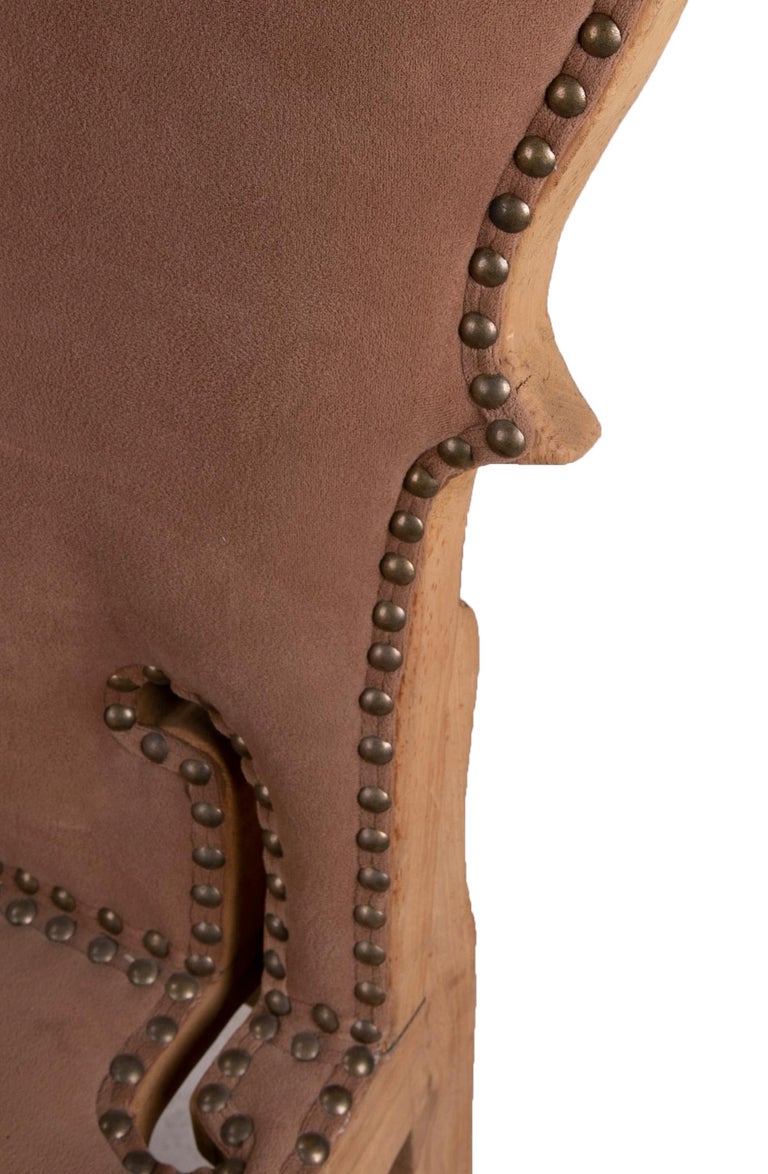 1950s Set of Twelve Chairs in the Colour of Wood Upholstered with Studs ...