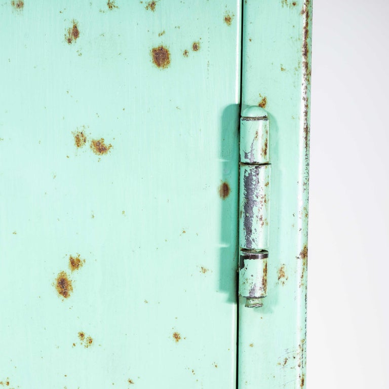 1950s Single Industrial Metal Locker, Mint Green For Sale at 1stDibs