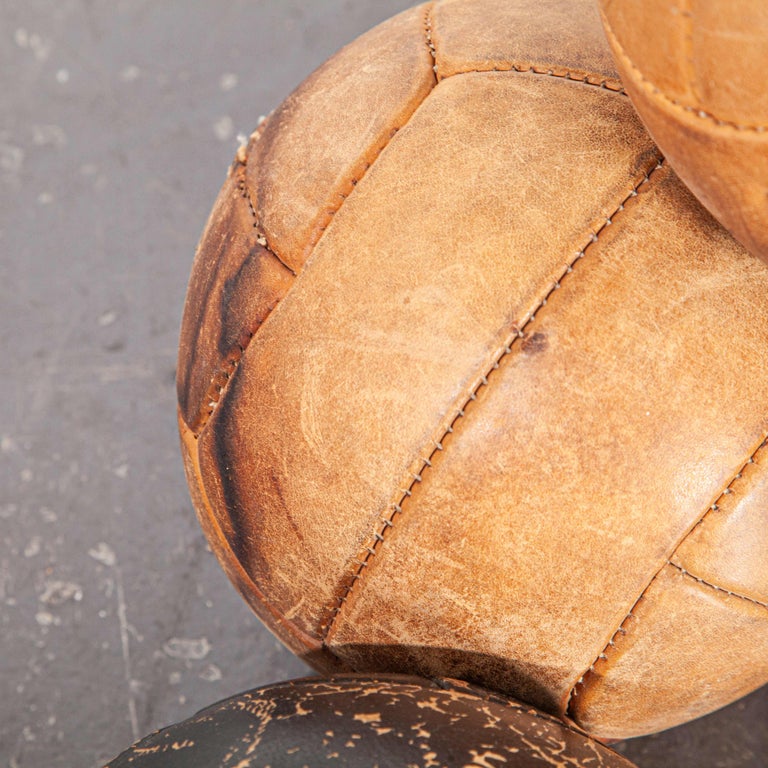 1950s Small Czech Leather Medicine Balls, Decorative - Various Qty ...