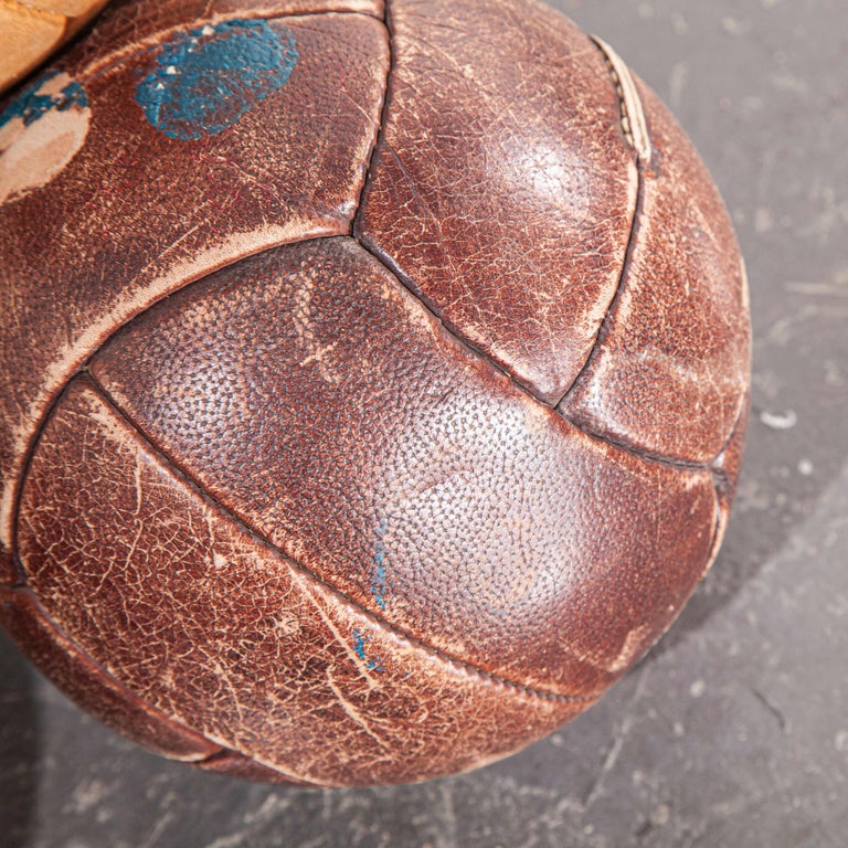1950s Small Czech Leather Medicine Balls, Decorative - Various Qty ...