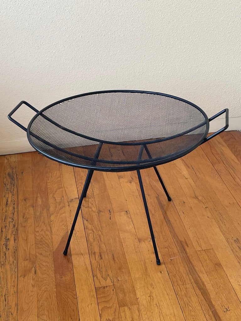 1950s Sol Bloom Catch All Side End Table Black Outdoor Steel Mid ...