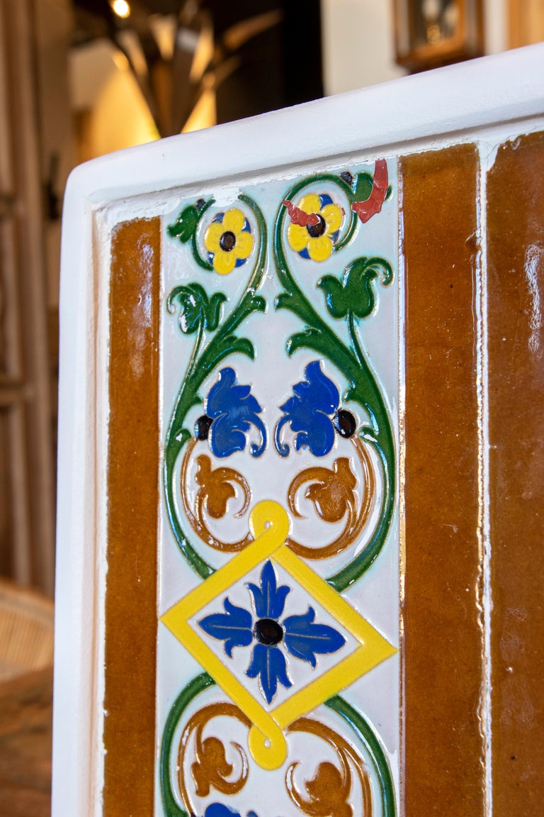 1950s Spanish Decorative Tile Framed in Wood in Different Colours For ...