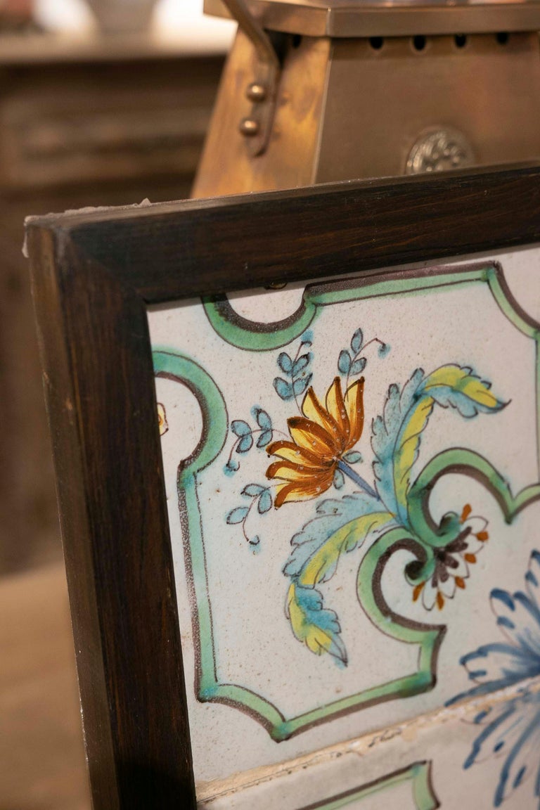 1950s Spanish Decorative Tile Framed in Wood in Different Colours For ...