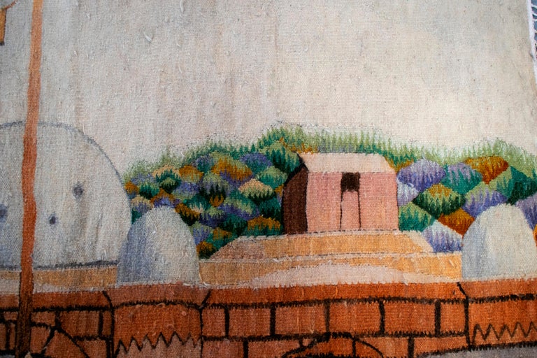 1950s Spanish Hand Woven Wool Tapestry with Arab Market Scene For Sale ...