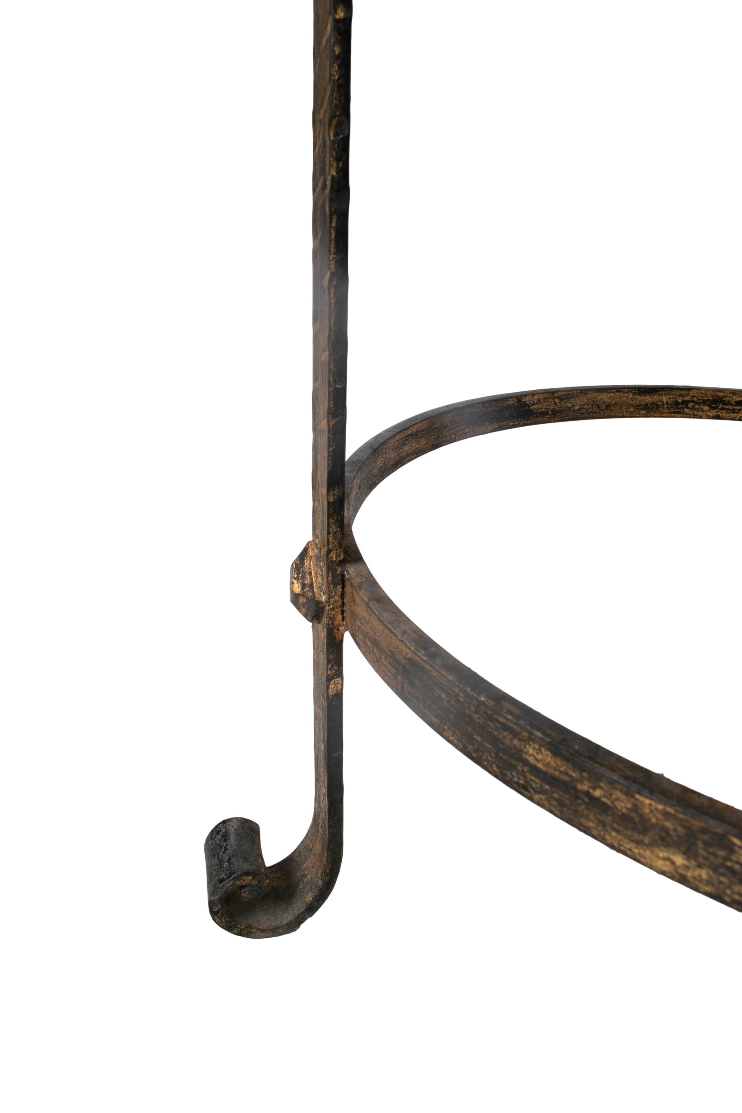 1950s Spanish Iron Round Table w/ Medieval Port Scene For Sale at ...
