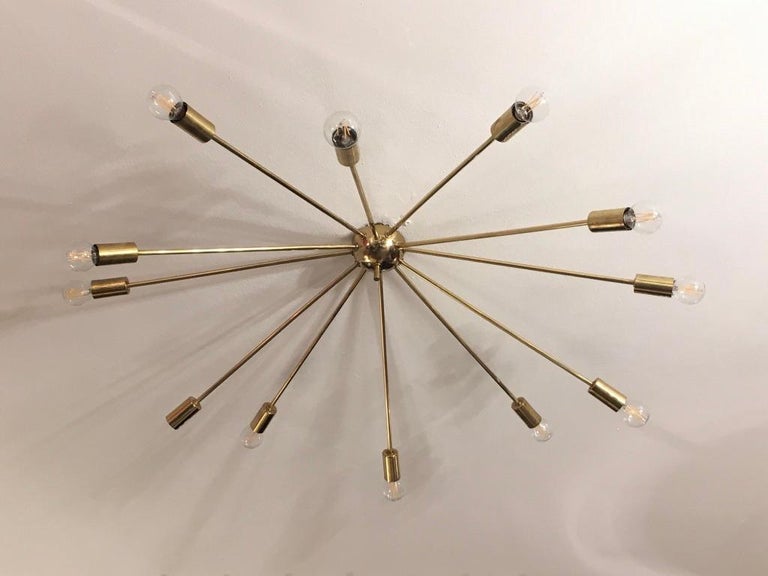 1950s Sputnik Brass Ceiling Lamp at 1stDibs