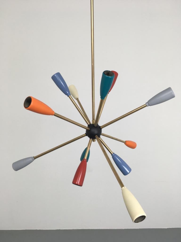 1950s Sputnik Pendant Chandelier Lamp in Different Colors at 1stDibs