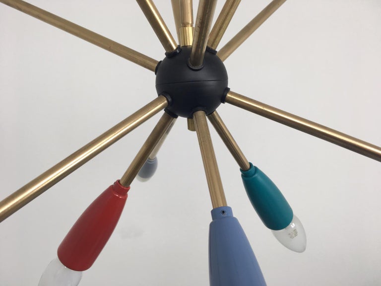 1950s Sputnik Pendant Chandelier Lamp in Different Colors at 1stDibs
