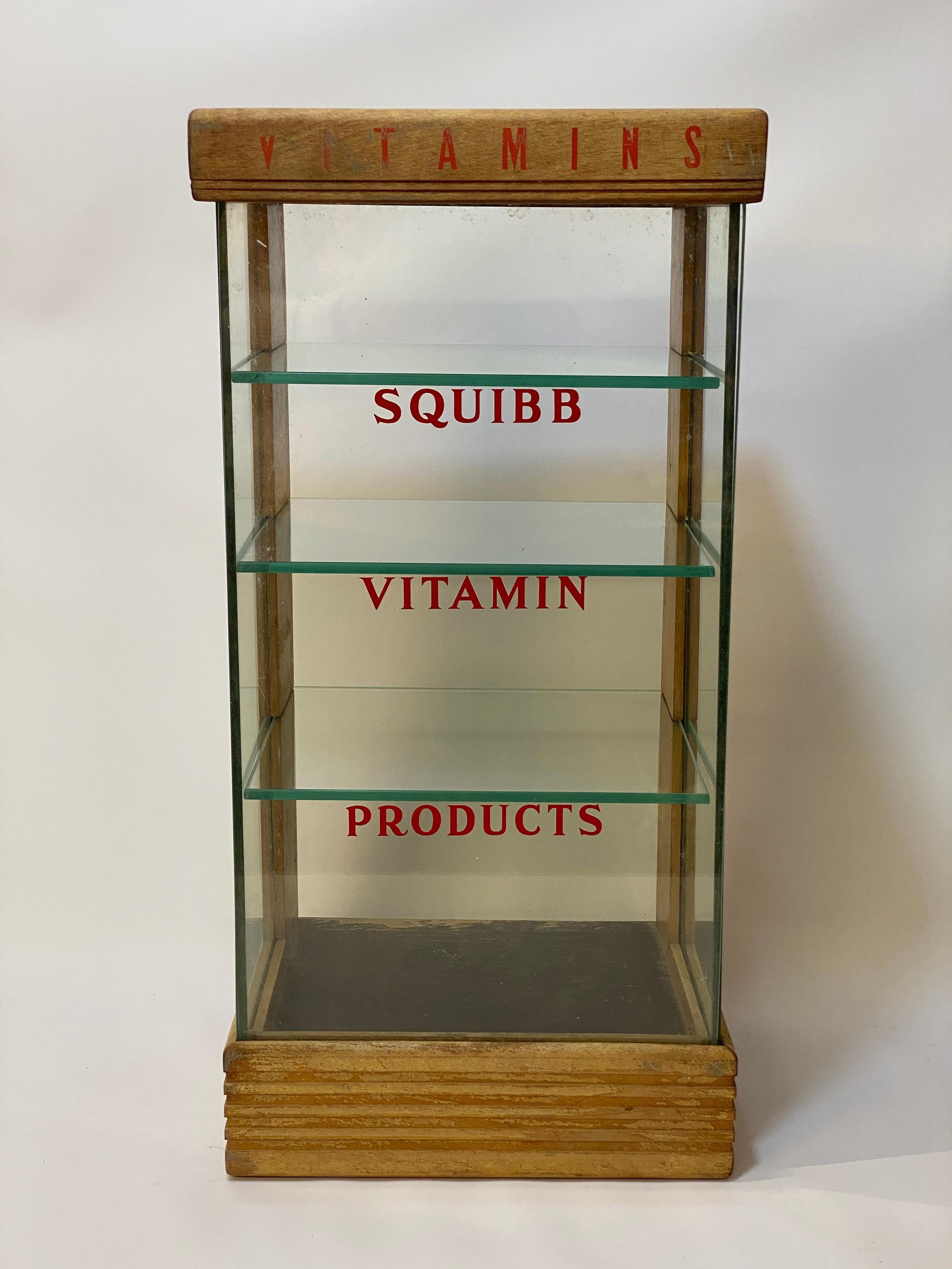 1950s Squibb Vitamin Advertising Display Cabinet at 1stDibs | vitamin ...