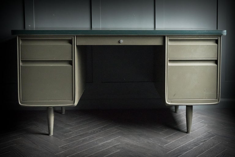 1950s, Steel Desk For Sale at 1stDibs
