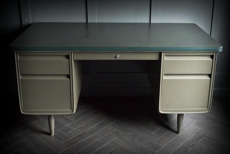 1950s, Steel Desk For Sale at 1stDibs