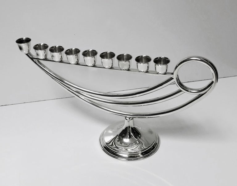 1950s Sterling Silver Hanukiah Menorah, Mexico at 1stDibs