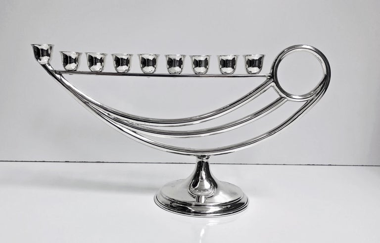 1950s Sterling Silver Hanukiah Menorah, Mexico at 1stDibs