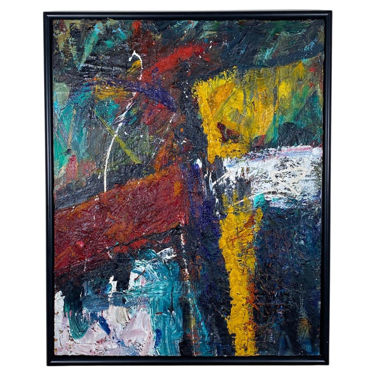 1950s Style Bay Area Abstract Expressionist Painting with Thick ...