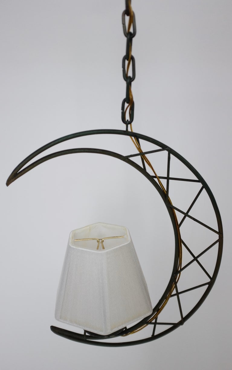 1950s Swedish Half Moon Light Pendant For Sale at 1stDibs