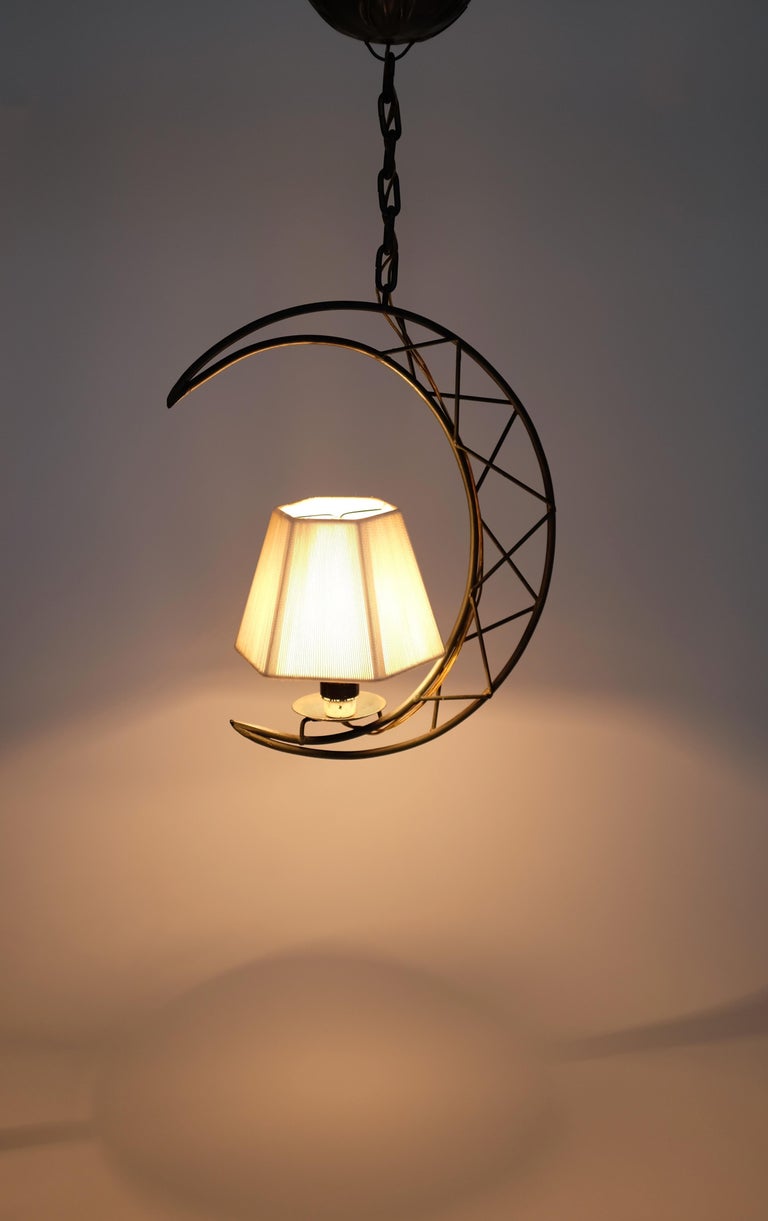 1950s Swedish Half Moon Light Pendant For Sale at 1stDibs