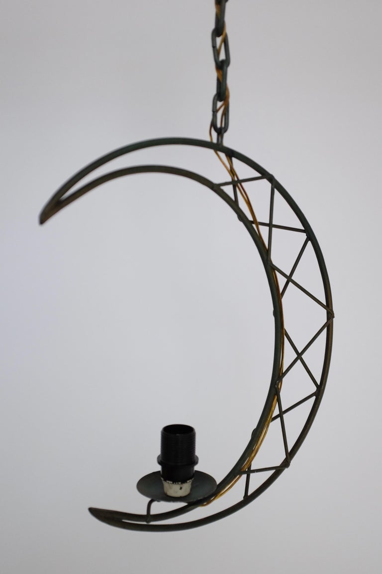 1950s Swedish Half Moon Light Pendant For Sale at 1stDibs