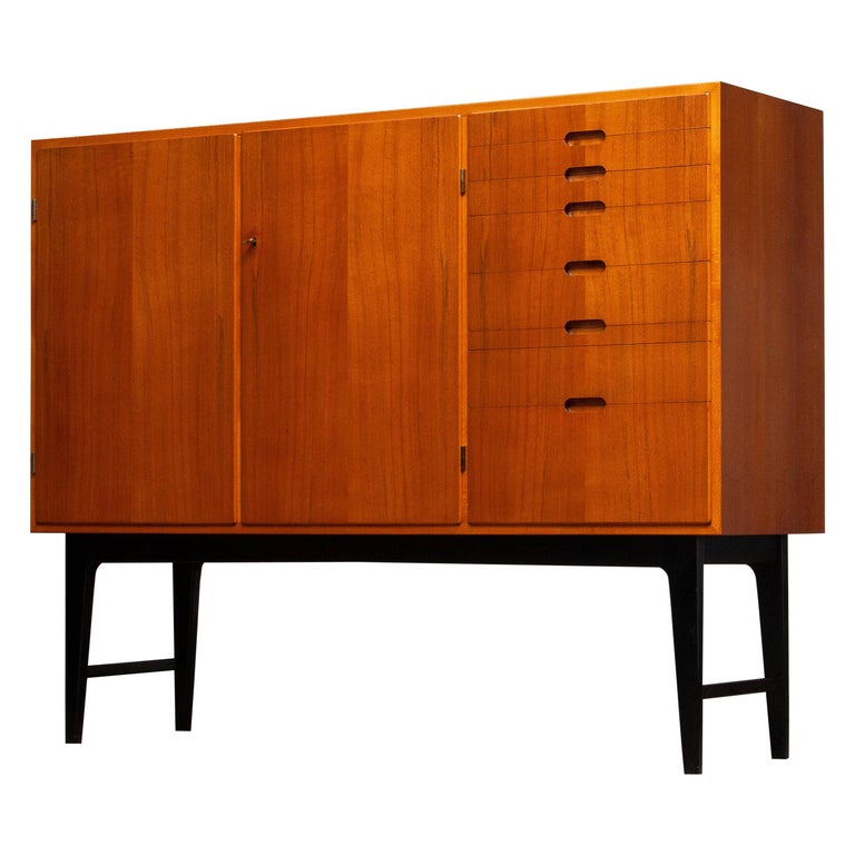 1950s Swedish Teak / Beech Buffet Cabinet / Credenzas by Kurt Karlsson ...